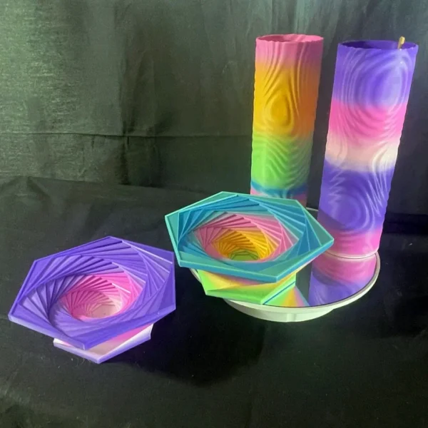 3D Printed Rainbow Tall Incense Holder For Serenity