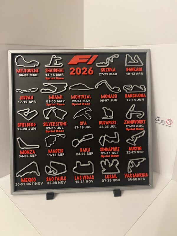 F1 2026 3D Race Calendar – Audi Formula 1 Colours Edition - Featuring ...